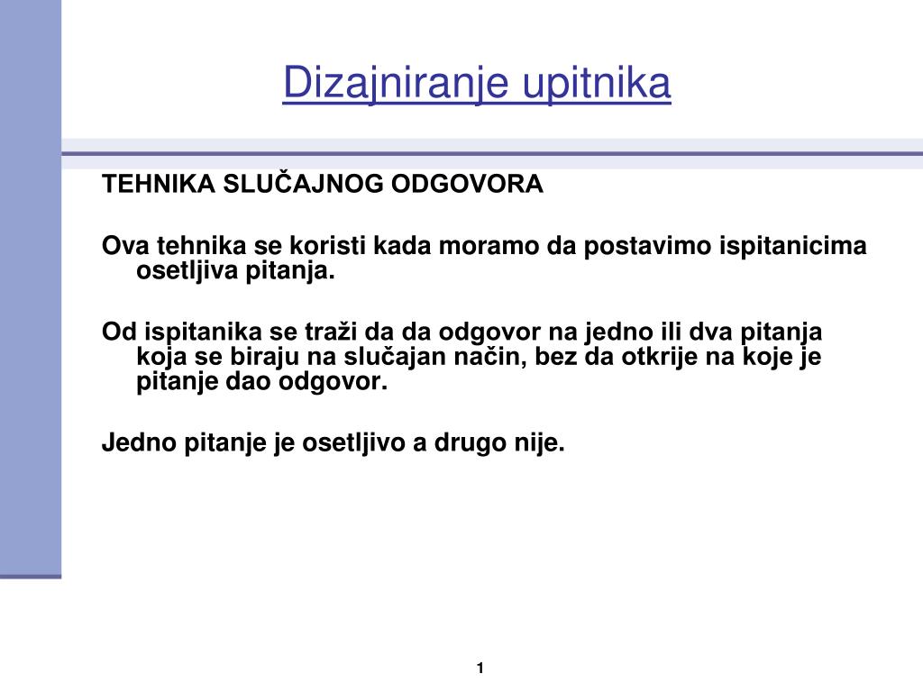 PPT - Dizajniranje upitnika PowerPoint Presentation, free download - ID ...