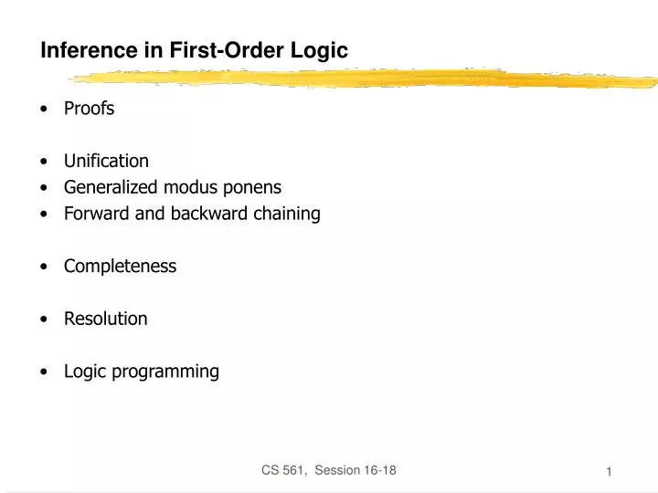 PPT - Inference in First-Order Logic PowerPoint Presentation, free ...