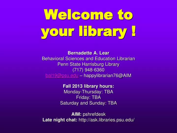 PPT - Welcome to your library ! PowerPoint Presentation, free download ...
