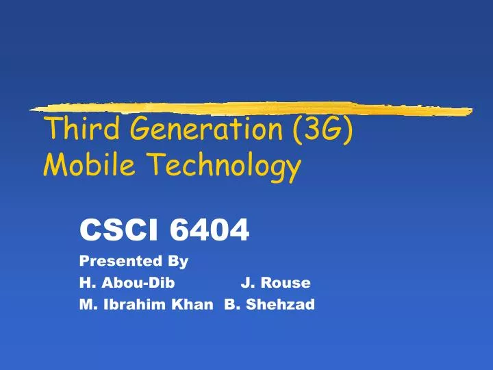 PPT - Third Generation (3G) Mobile Technology PowerPoint Presentation ...