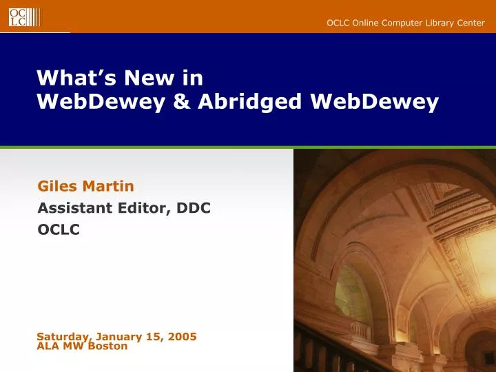 PPT - What’s New in WebDewey & Abridged WebDewey PowerPoint ...