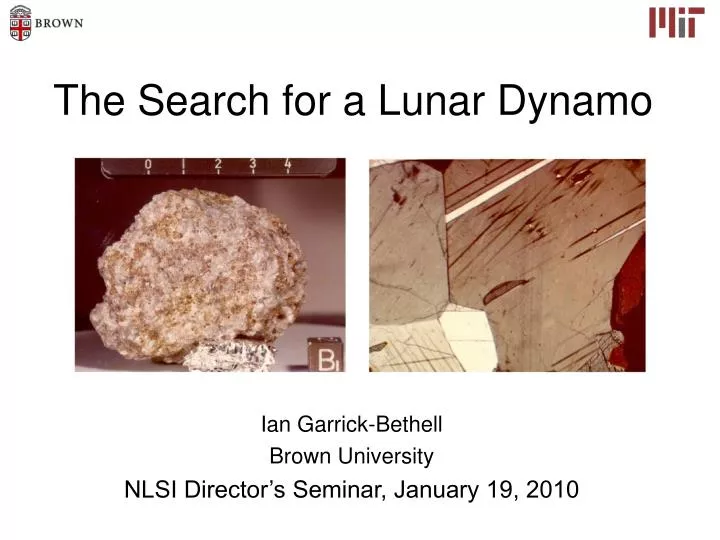 PPT - The Search for a Lunar Dynamo PowerPoint Presentation, free ...