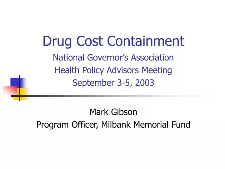 PPT - Drug Cost Containment PowerPoint Presentation, free download - ID ...