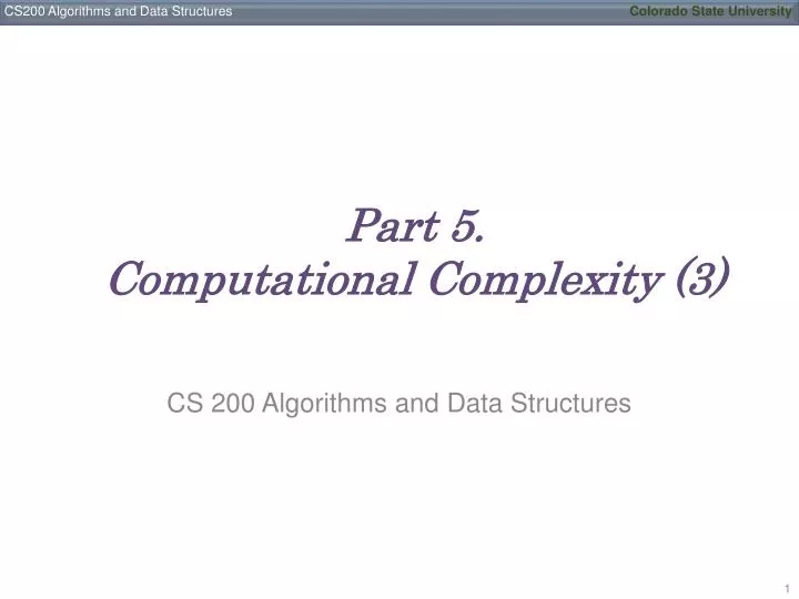 PPT - Part 5. Computational Complexity (3) PowerPoint Presentation ...