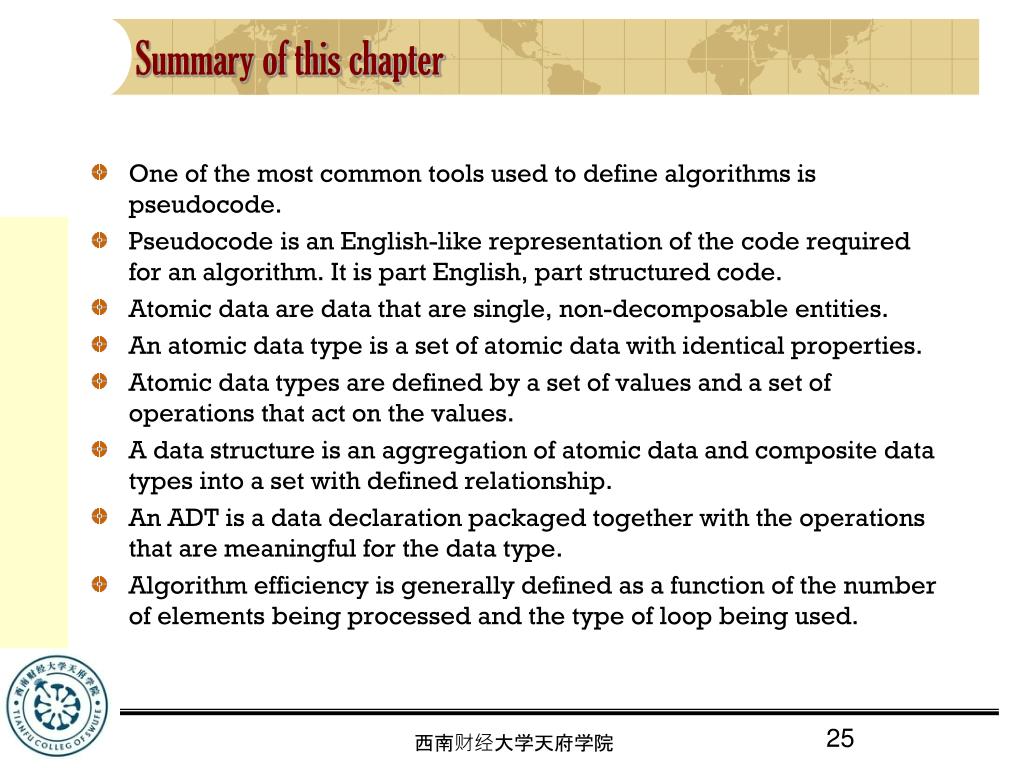 Ppt Data Structures 数据结构 Course 1pseudocode Adt Algorithm Efficiency Powerpoint