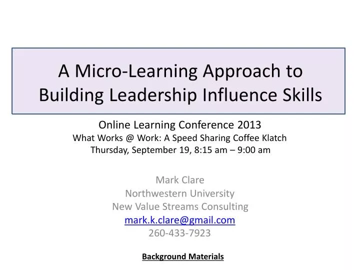 PPT - A Micro-Learning Approach to PowerPoint Presentation, free ...