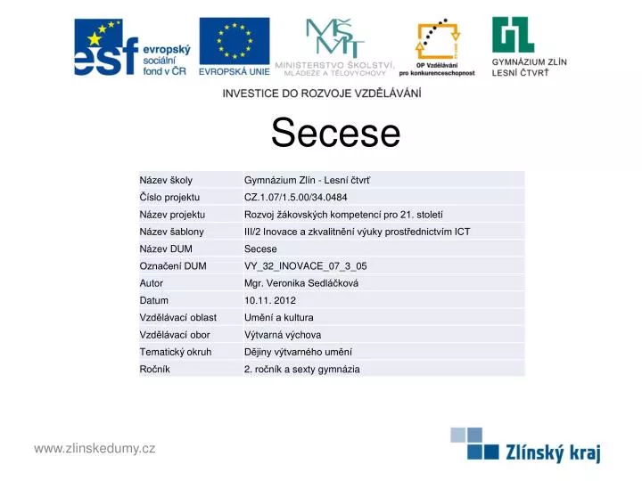 PPT - Secese PowerPoint Presentation, free download - ID:5933938