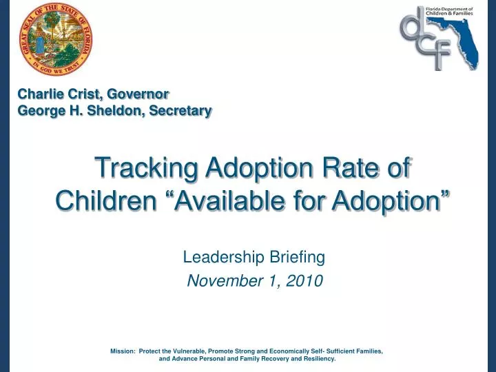 PPT - Tracking Adoption Rate of Children “Available for Adoption ...