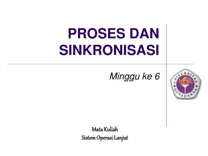 PPT - PROSES DAN SINKRONISASI PowerPoint Presentation, free download ...