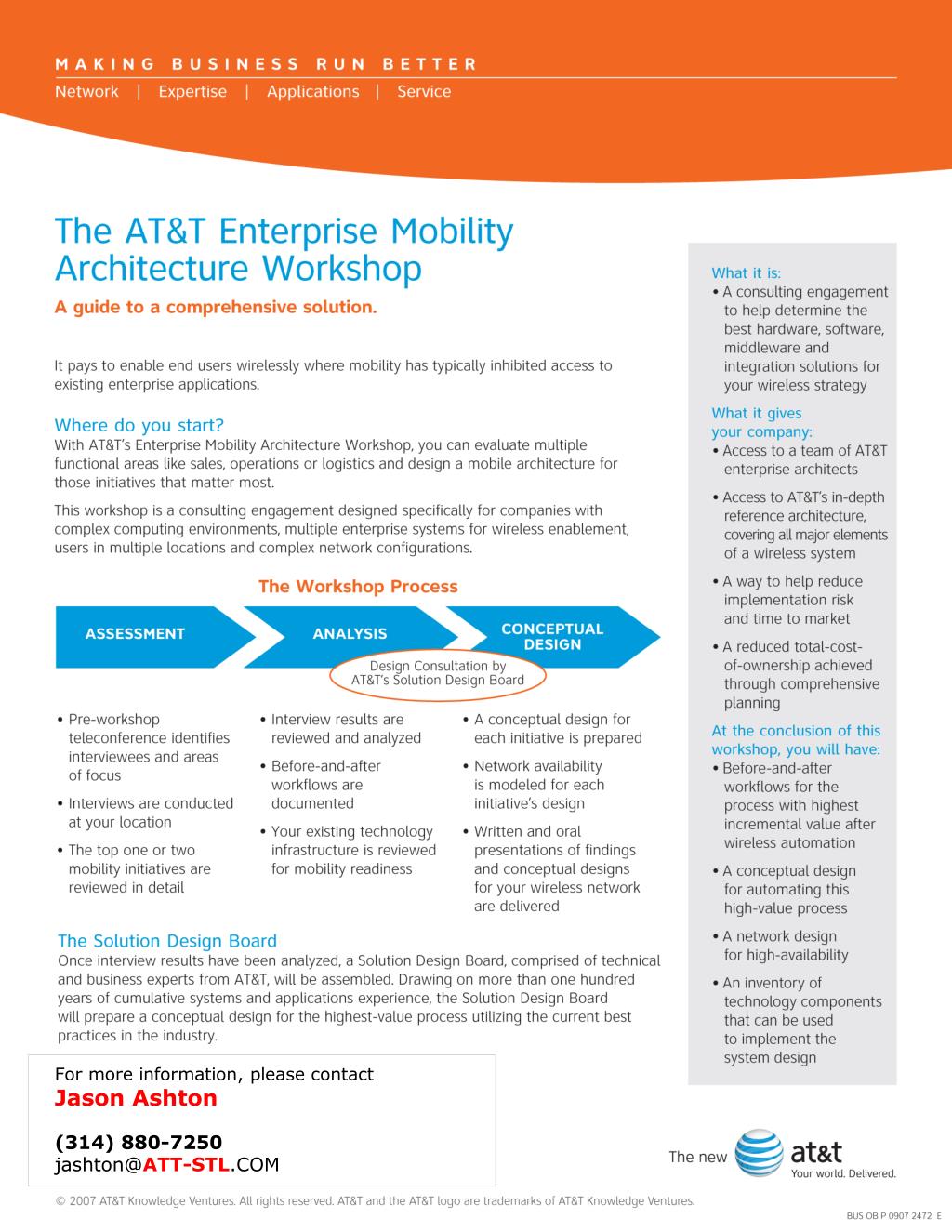 PPT - For more information, please contact Jason Ashton (314) 880-7250 ...