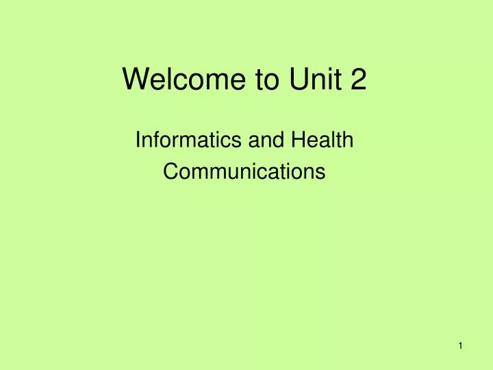 PPT - Welcome to Unit 2 PowerPoint Presentation, free download - ID:5939625