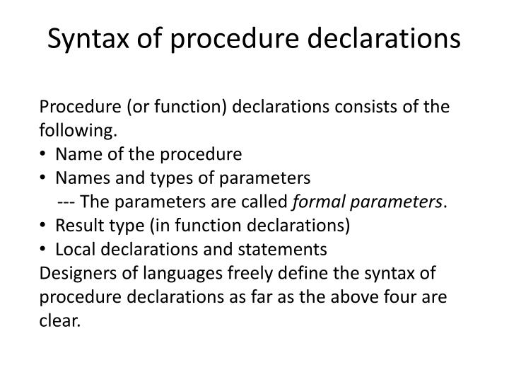 Ppt Principles Of Programming Languages 4 Parameter Passing Scope Rules Powerpoint