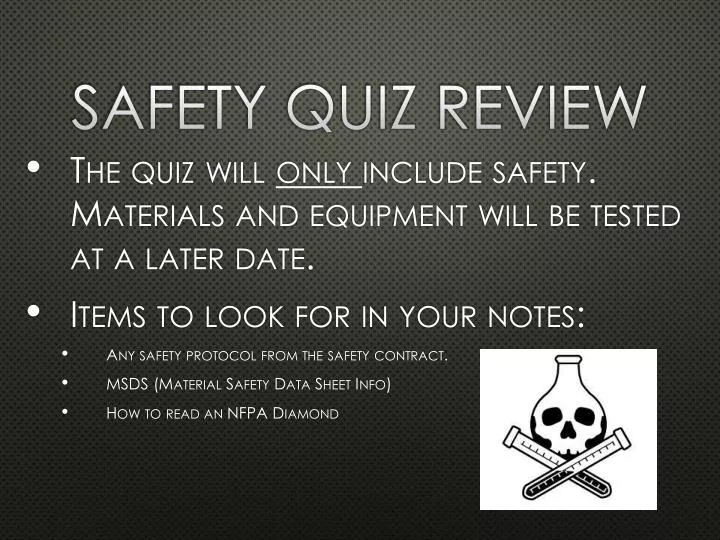 PPT - Safety Quiz Review PowerPoint Presentation, free download - ID ...