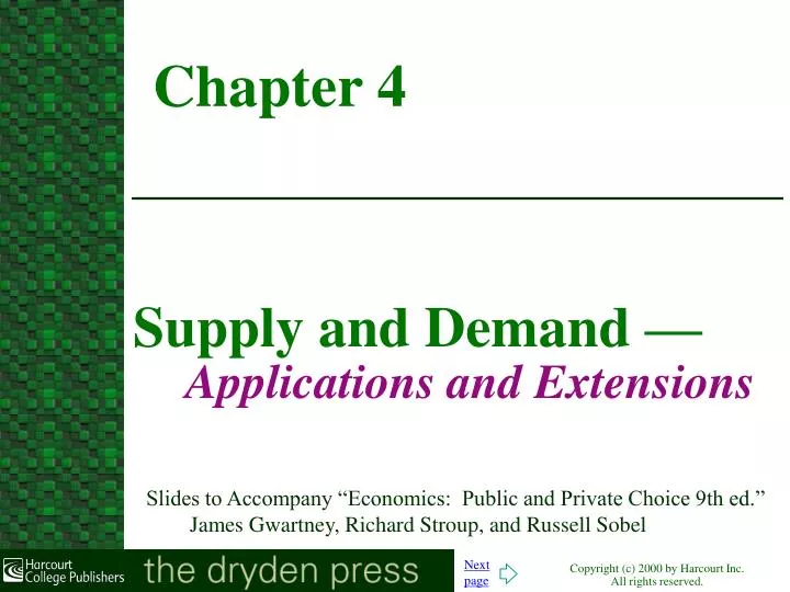 PPT - Supply and Demand — Applications and Extensions PowerPoint ...