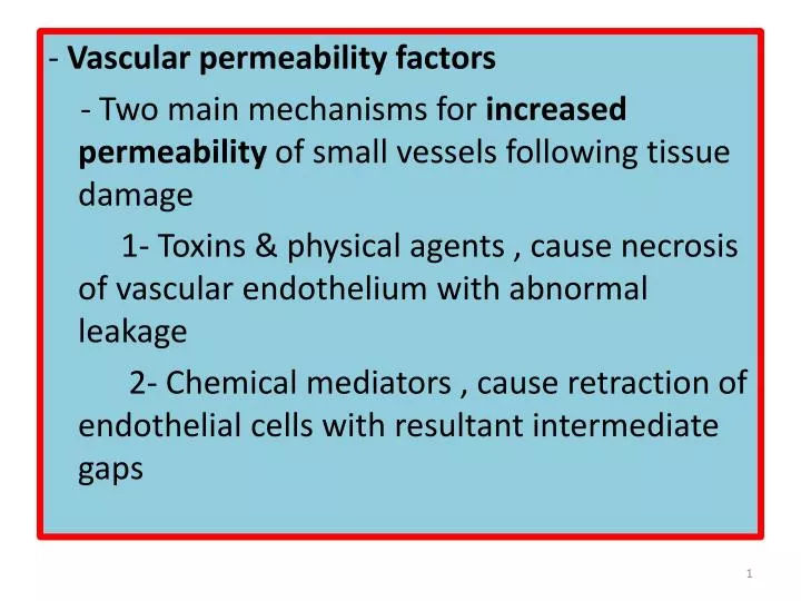 PPT - - Vascular permeability factors PowerPoint Presentation, free ...