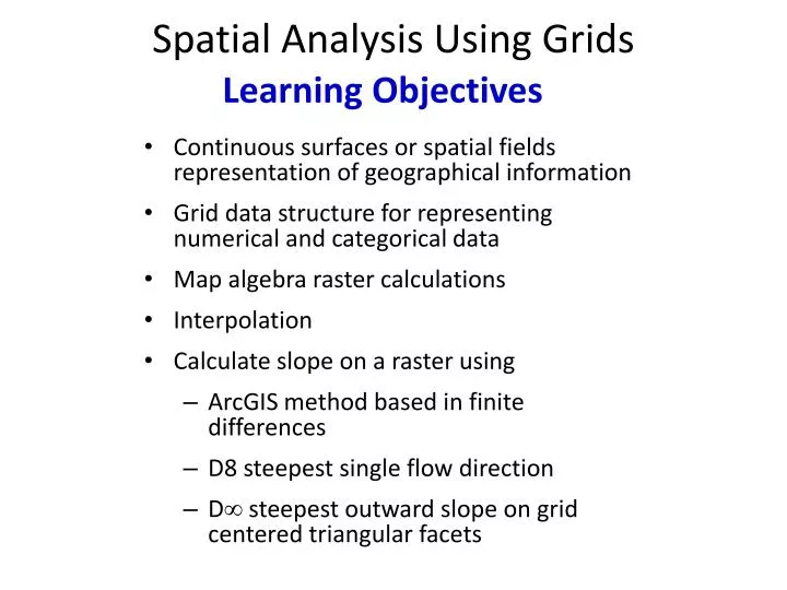 PPT - Spatial Analysis Using Grids PowerPoint Presentation, free ...