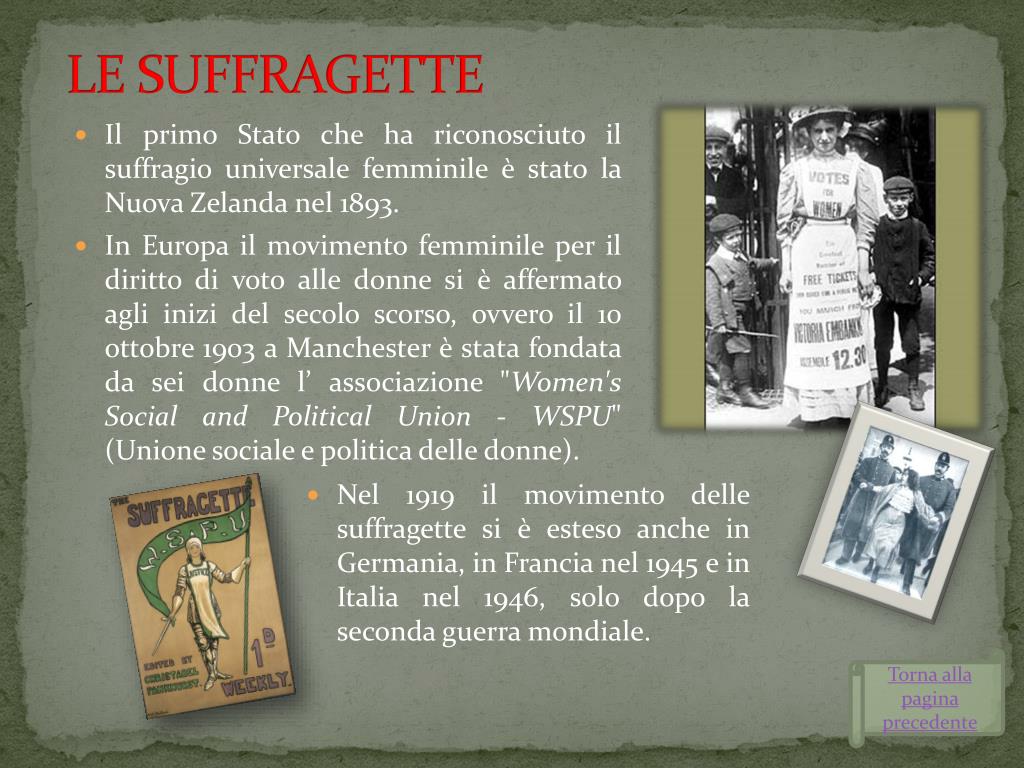 PPT - IL FEMMINISMO E IL DIRITTO DI VOTO ALLE DONNE PowerPoint Presentation - ID:5943001