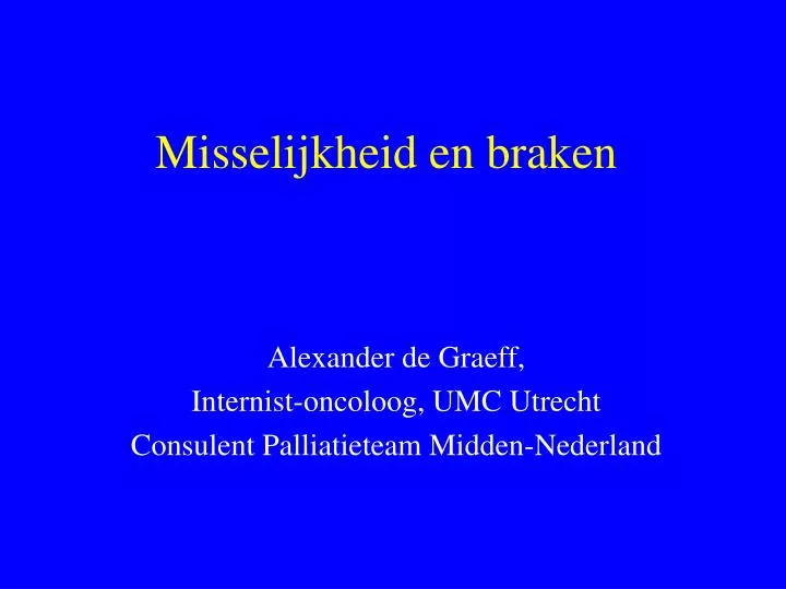 PPT - Misselijkheid en braken PowerPoint Presentation, free download ...