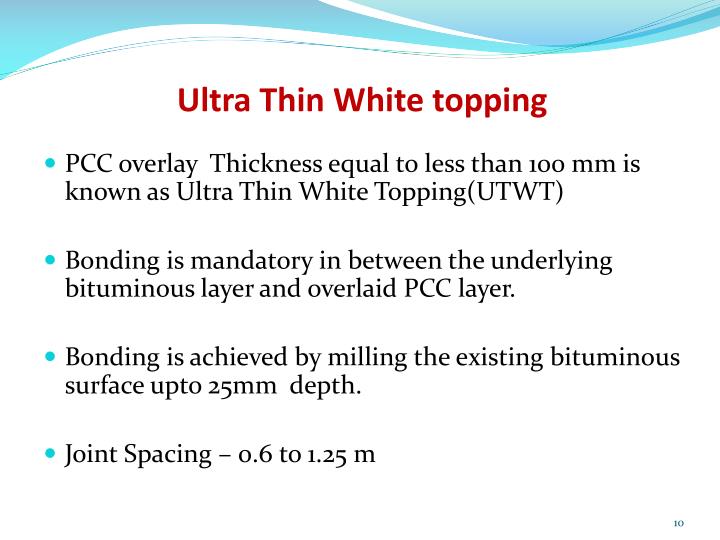 PPT - WHITE TOPPING : LONG LASTING CONCRETE OVERLAY OF BITUMINOUS ...