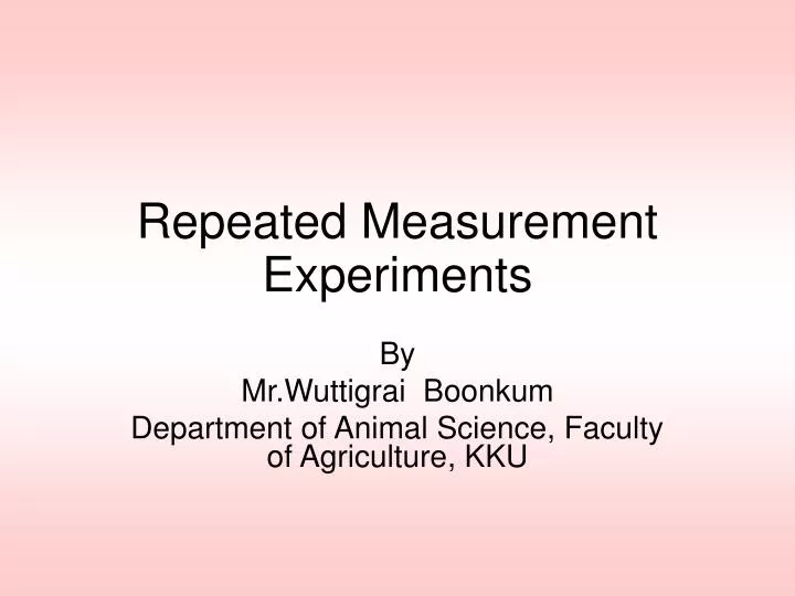 Ppt Repeated Measurement Experiments Powerpoint Presentation Free Download Id5944751