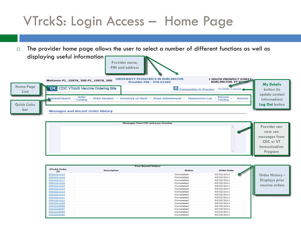PPT - Vaccine Ordering and Tracking System (VTrckS) Training PowerPoint ...