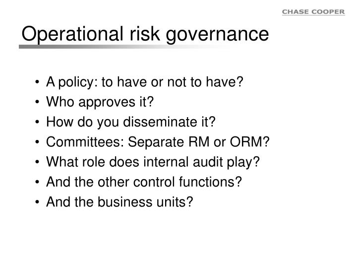 PPT - Operational Risk Management & Compliance Officers PowerPoint ...