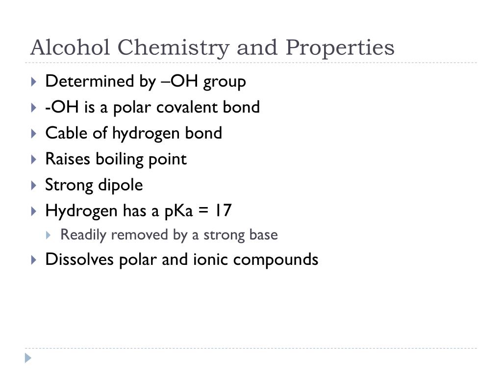 PPT - Alcohol vs. Ethers: Chemistry, Properties, and Synthesis ...