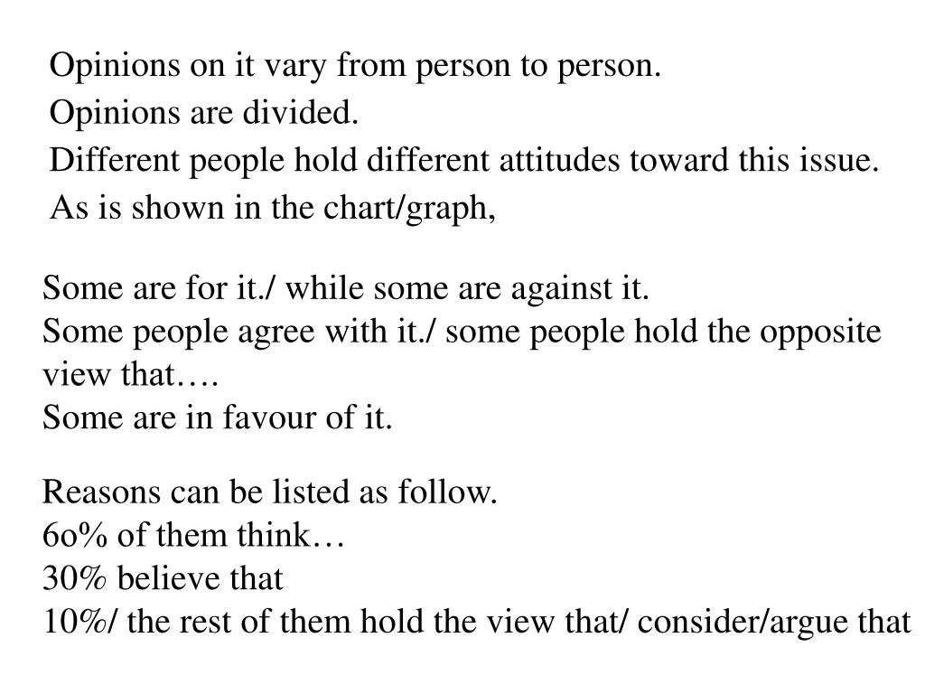 PPT - Opinions on it vary from person to person. Opinions are divided ...