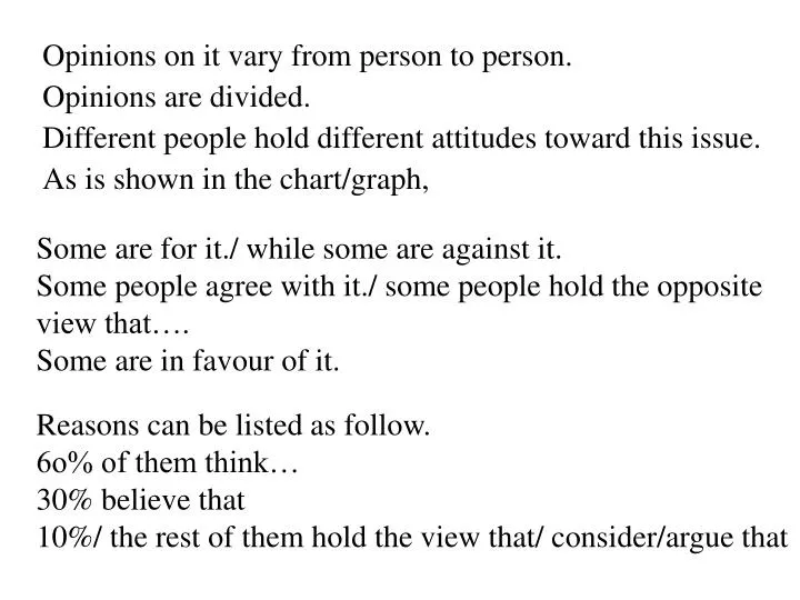 PPT - Opinions on it vary from person to person. Opinions are divided ...