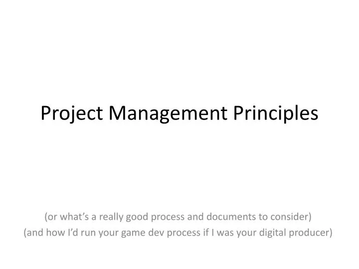 PPT - Project Management Principles PowerPoint Presentation, free ...