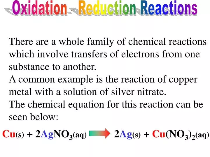 PPT - Oxidation - Reduction Reactions PowerPoint Presentation, free ...