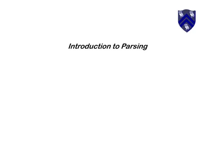 PPT - Introduction to Parsing PowerPoint Presentation, free download ...