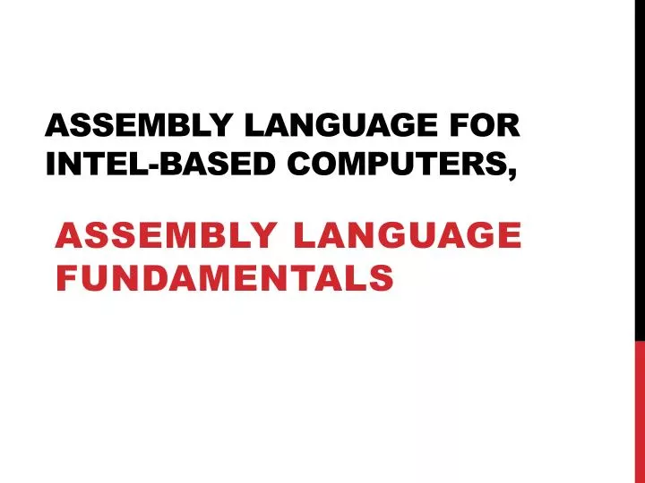 PPT - Assembly Language for Intel-Based Computers, PowerPoint ...
