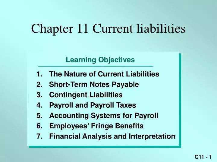 PPT - Chapter 11 Current liabilities PowerPoint Presentation, free download - ID:5950470