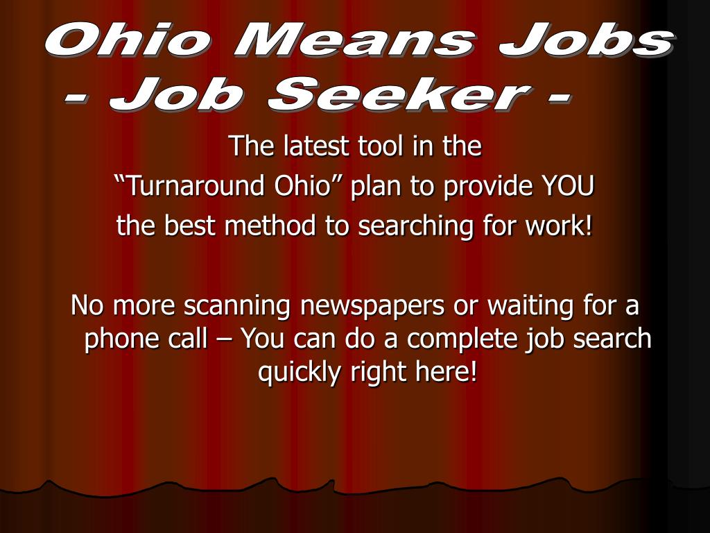 PPT - Ohio Means Jobs - Job Seeker - PowerPoint Presentation, free ...