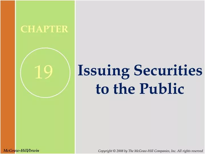 PPT - Issuing Securities to the Public PowerPoint Presentation, free ...