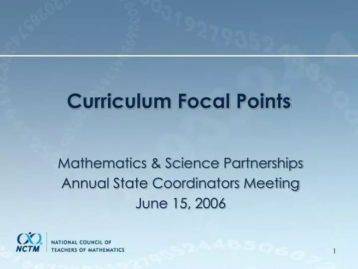 PPT - Curriculum Focal Points PowerPoint Presentation, free download ...