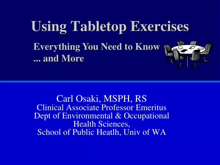 PPT - Using Tabletop Exercises PowerPoint Presentation, free download ...