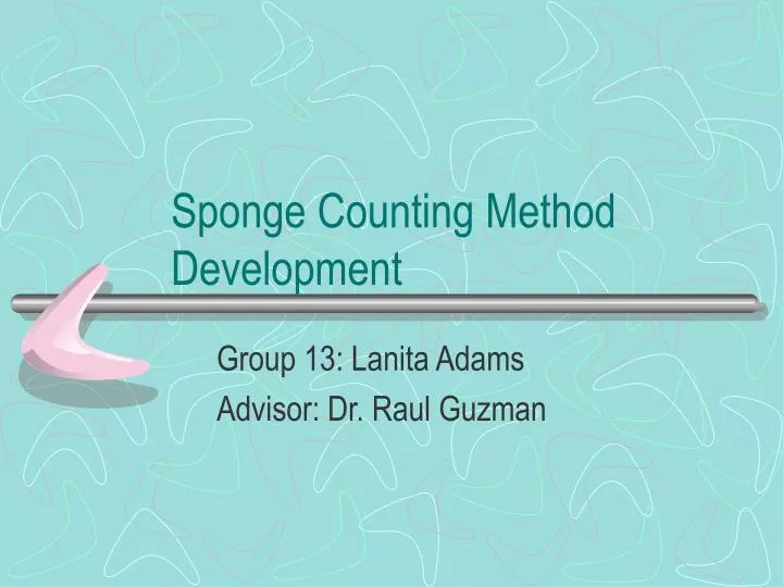 PPT - Sponge Counting Method Development PowerPoint Presentation, free ...