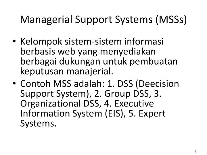 PPT - Managerial Support Systems (MSSs) PowerPoint Presentation, free ...