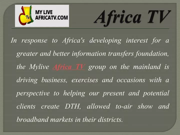 PPT - Satellite Services for TV Channels in Africa PowerPoint ...