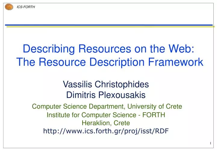 PPT - Describing Resources on the Web: The Resource Description ...