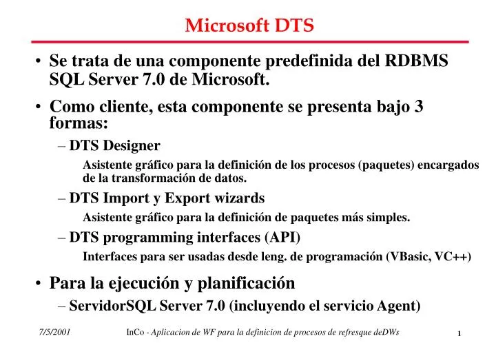 PPT - Microsoft DTS PowerPoint Presentation, free download - ID:5960137
