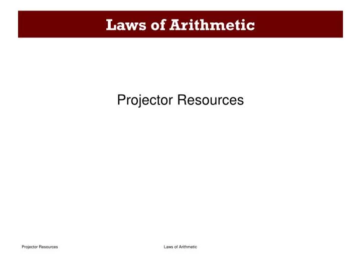 PPT - Laws of Arithmetic PowerPoint Presentation, free download - ID ...