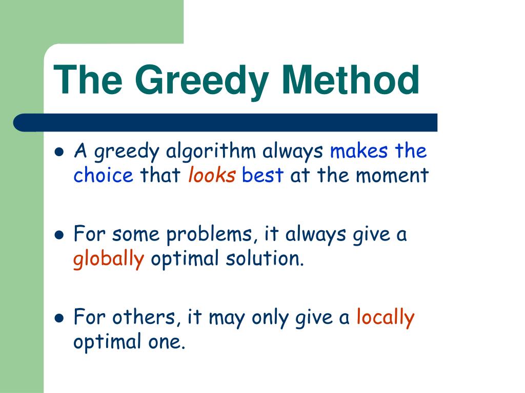 PPT Lecture 1 The Greedy Method PowerPoint Presentation Free