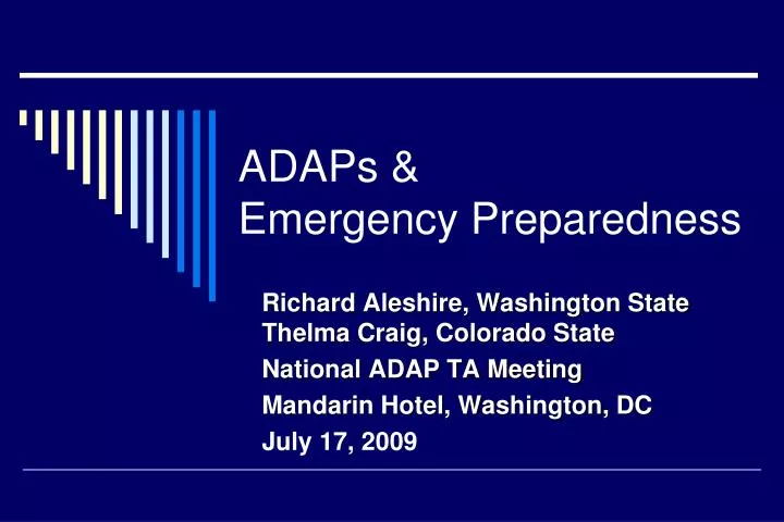 PPT - ADAPs & Emergency Preparedness PowerPoint Presentation, free ...