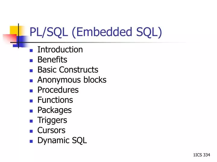 PPT - PL/SQL (Embedded SQL) PowerPoint Presentation, free download - ID ...
