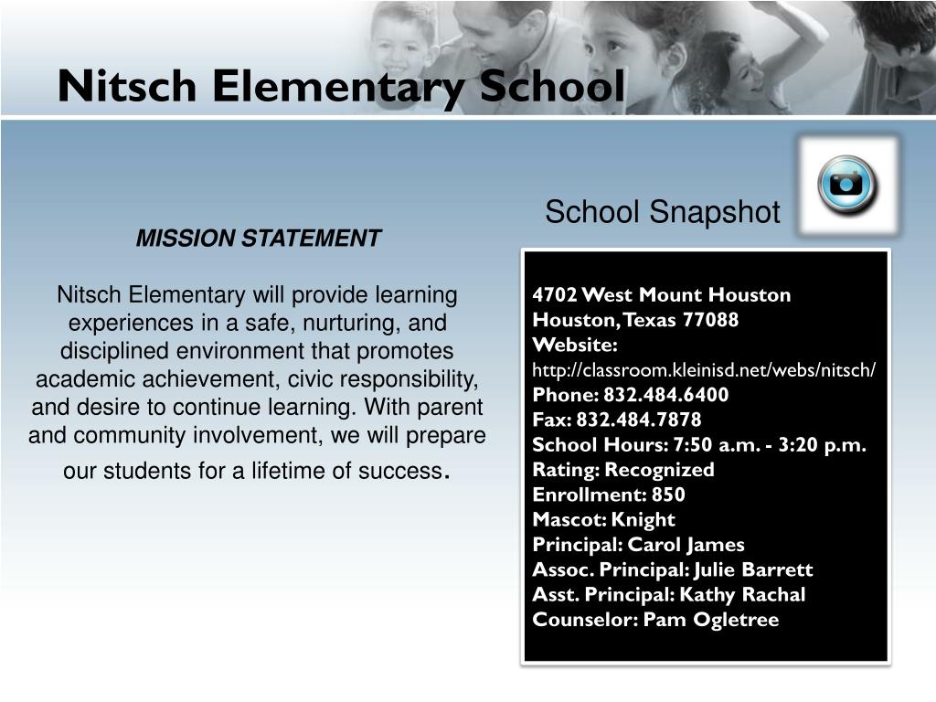 PPT - Nitsch Elementary School Klein Independent School District ...