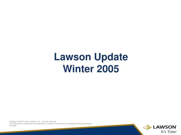 PPT - Lawson Update Winter 2005 PowerPoint Presentation, free download ...