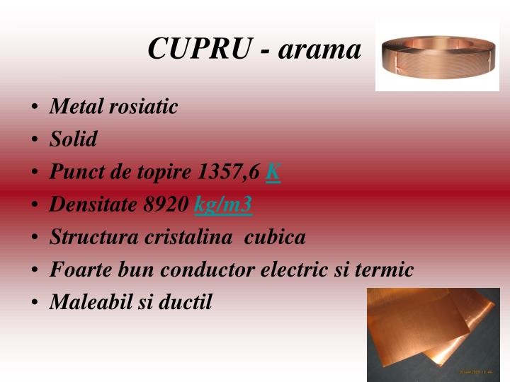 PPT - Cuprul (Origine: Cyprium - Cipru) proprietati fizico – mecanice ...